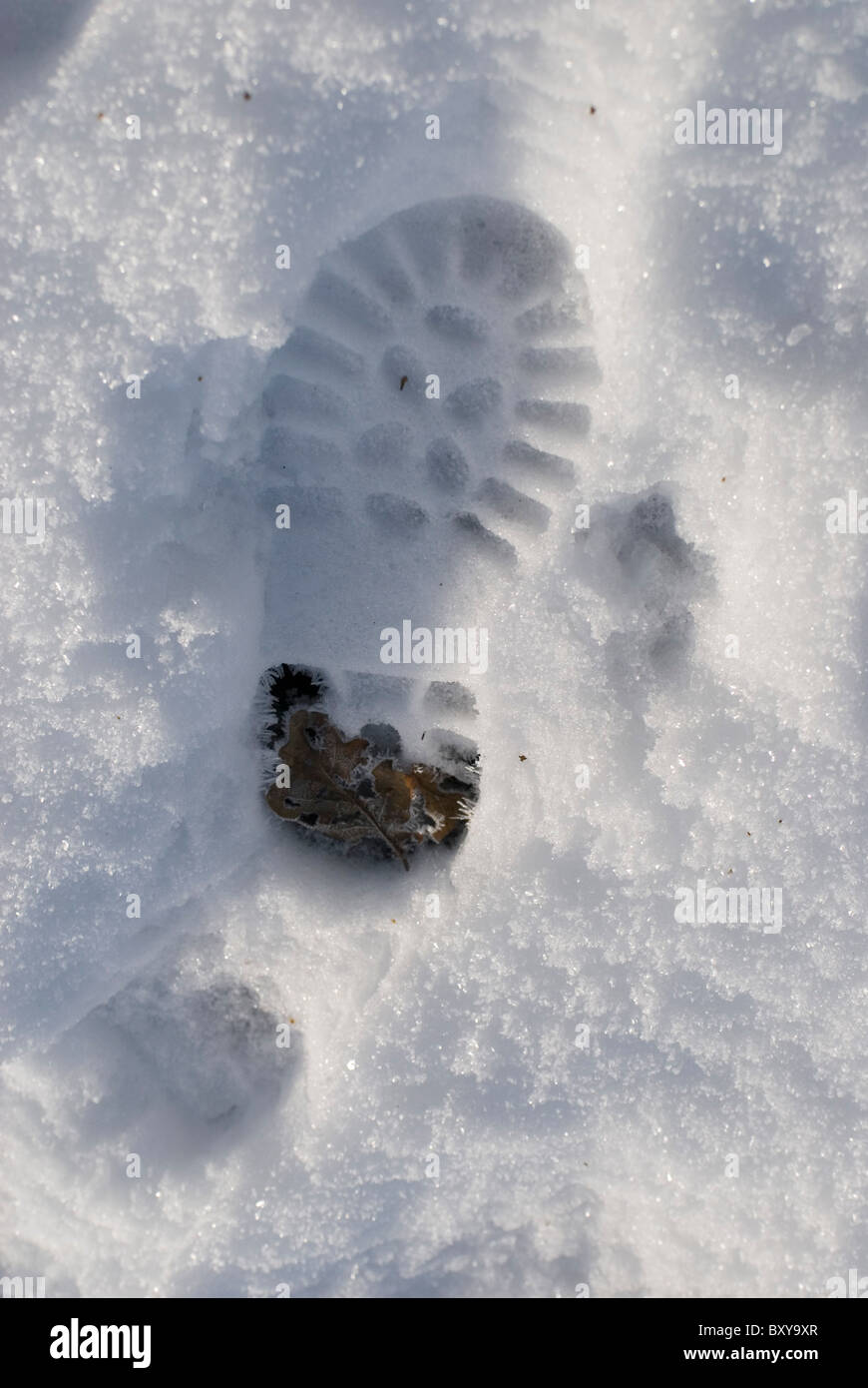 Boot print in snow hi-res stock photography and images - Alamy