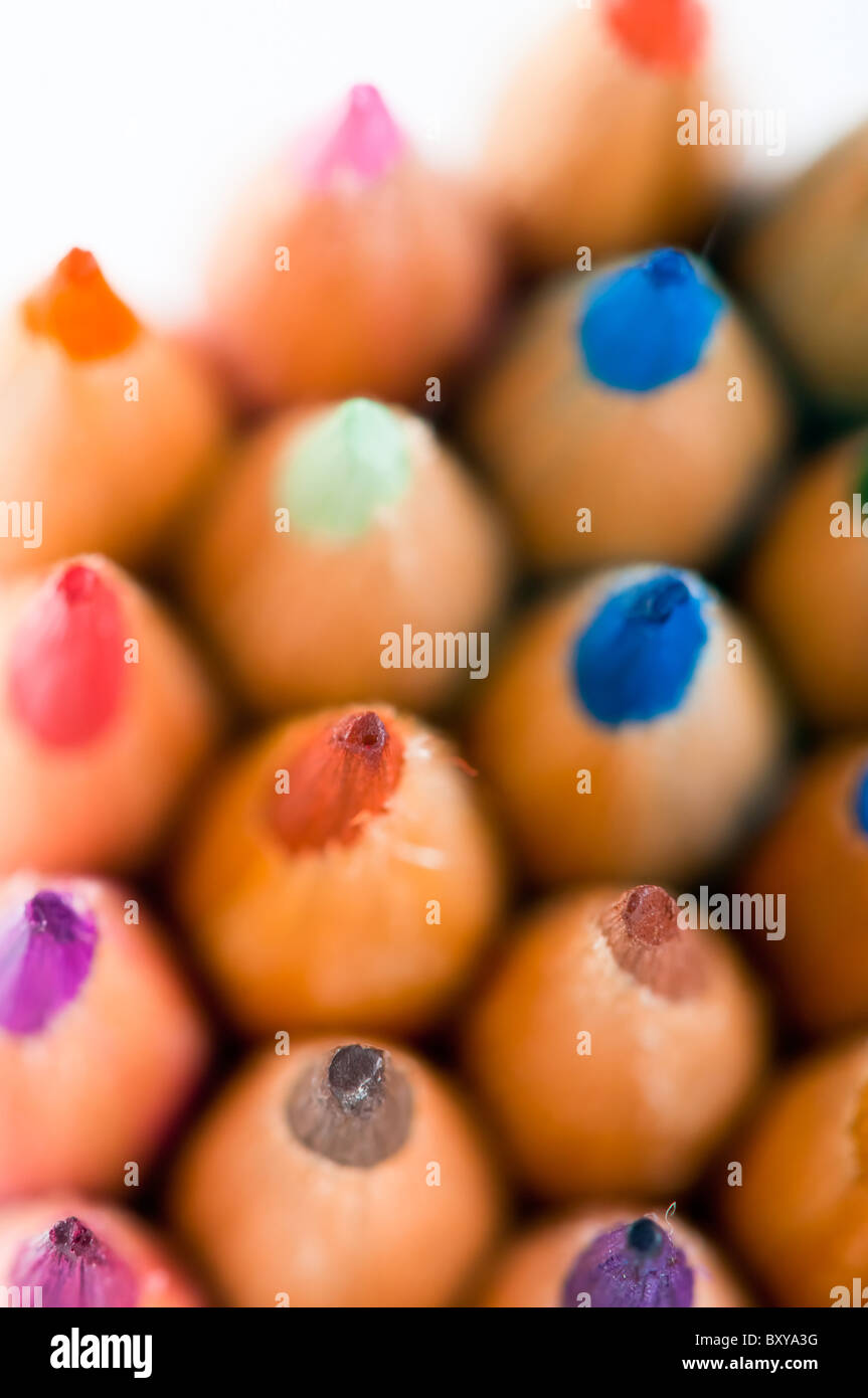 color pencils. Macro Stock Photo - Alamy