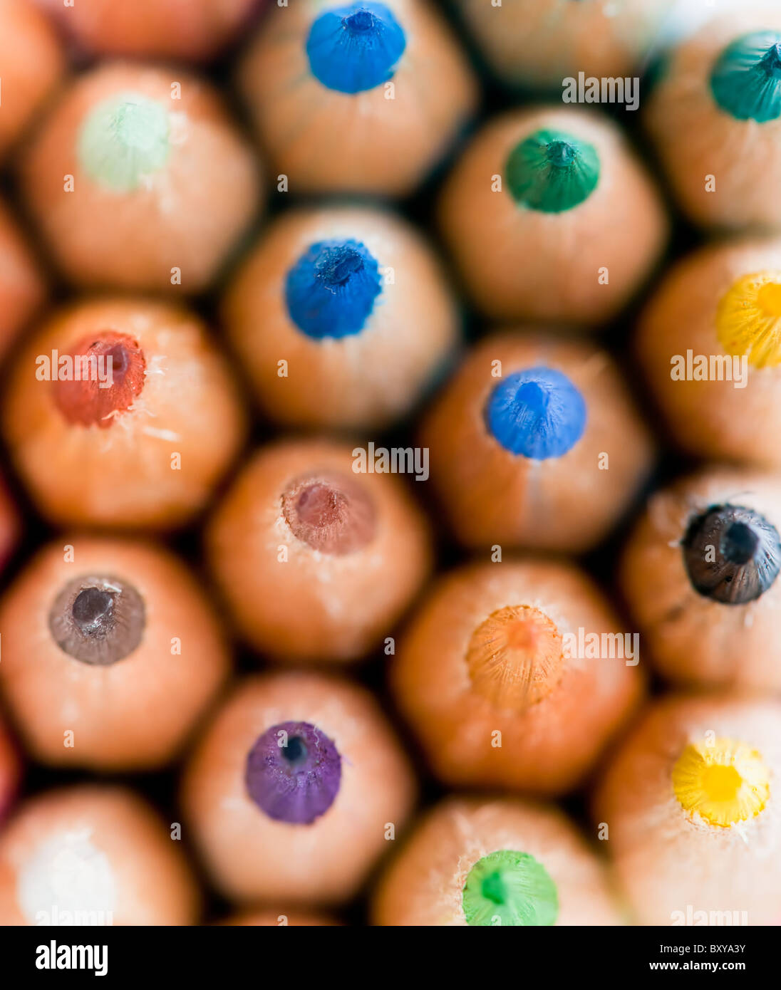 color pencils. Macro Stock Photo - Alamy