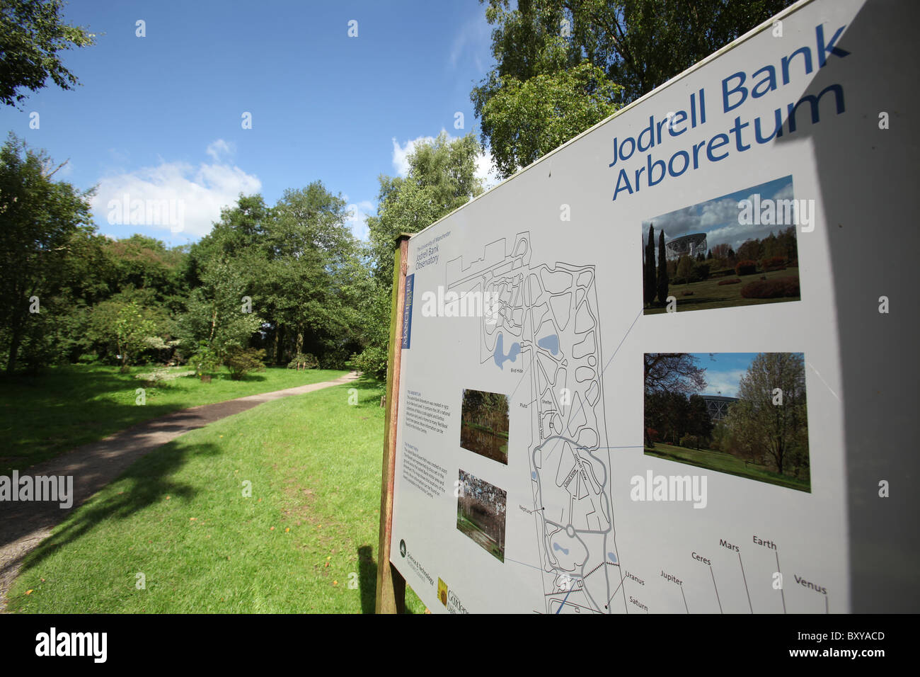 Jodrell Bank Arboretum, England. Map of Jodrell Bank Arboretum Stock ...