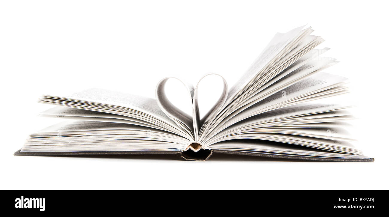 pages of a book curved into a heart shape Stock Photo - Alamy
