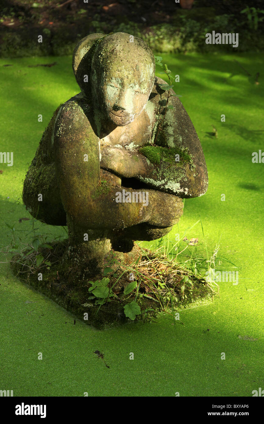 Norton Priory Museum & Gardens. View of one of the many statues on the ...