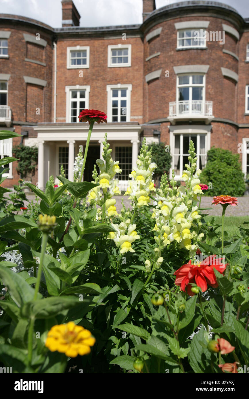 Rode Hall Country House and Gardens. Summer view of the borders and ...