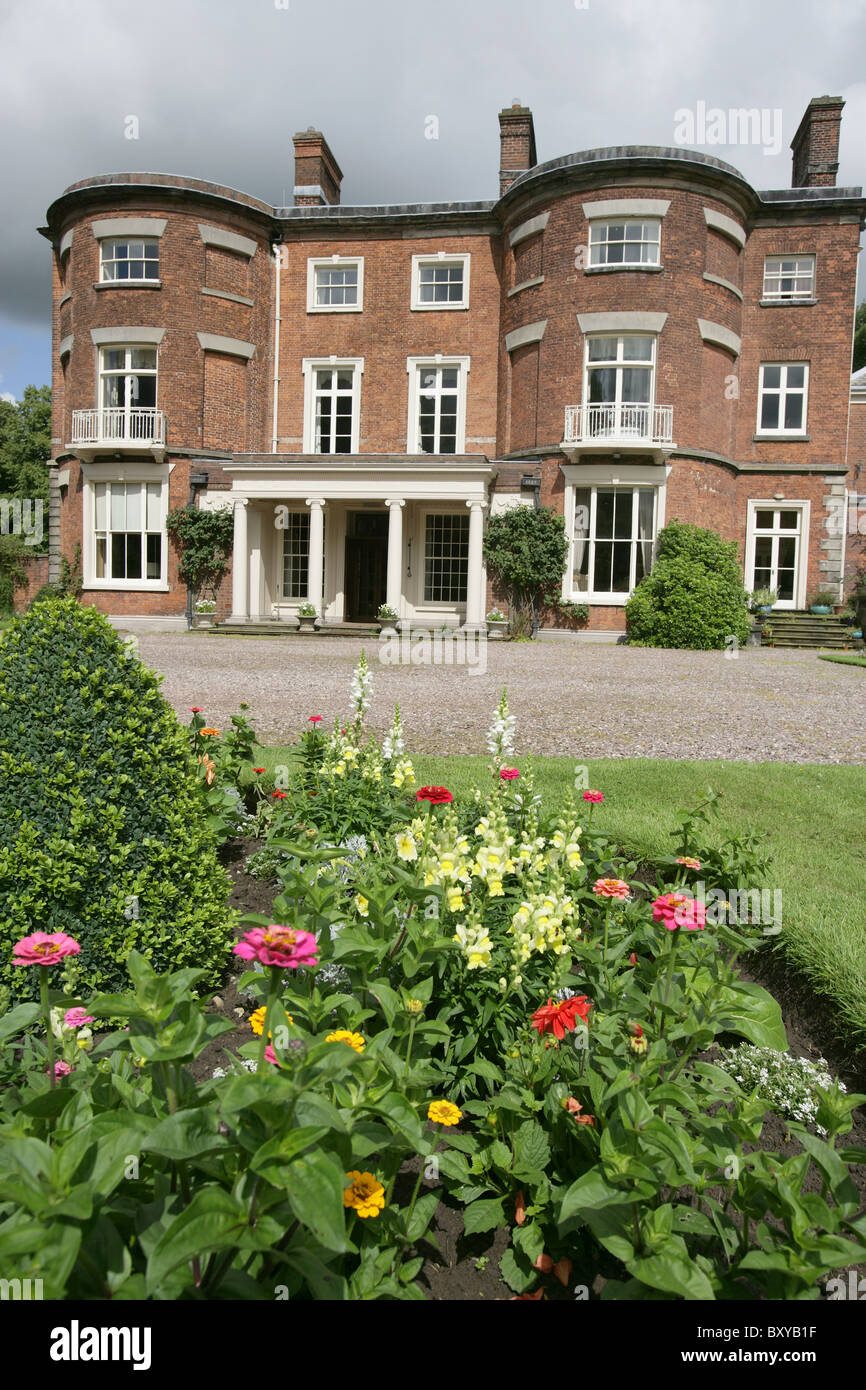 Rode Hall Country House and Gardens. Summer view of the borders and ...
