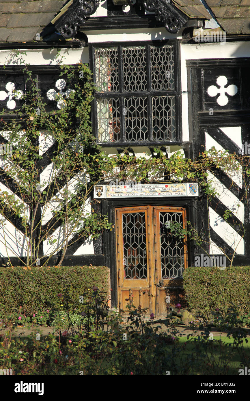 Gawsworth Old Hall, England. West elevation Gawsworth Old Hall Stock ...