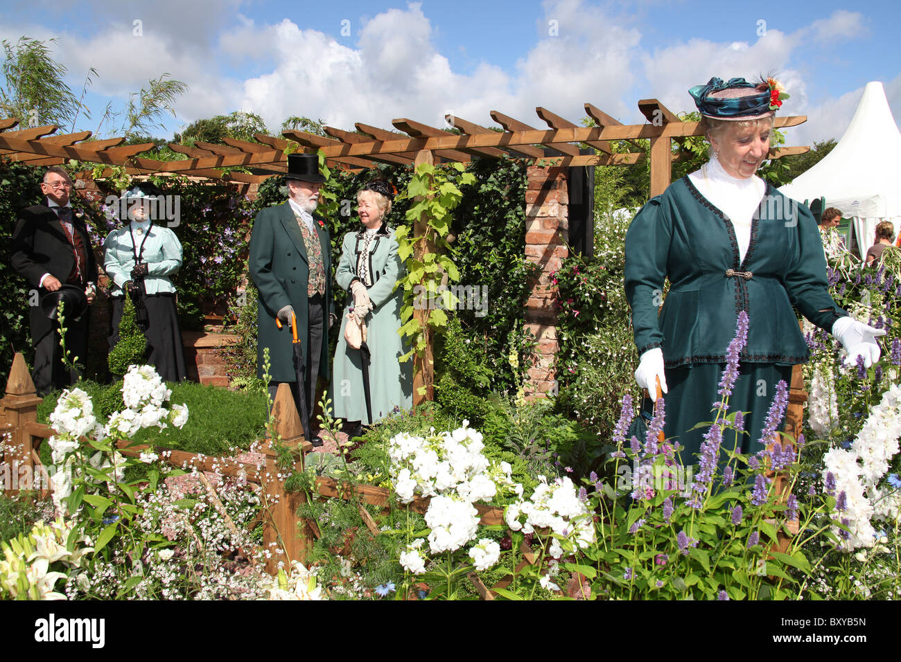 RHS Tatton, Cheshire. Tatton Park members and volunteers dressed in ...