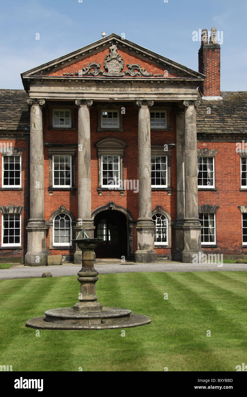 Adlington Hall & Gardens, England. Late summer view of the lawn and ...