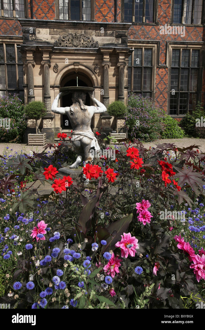 Arley Hall & Gardens, England. Flower bed in front of the south ...