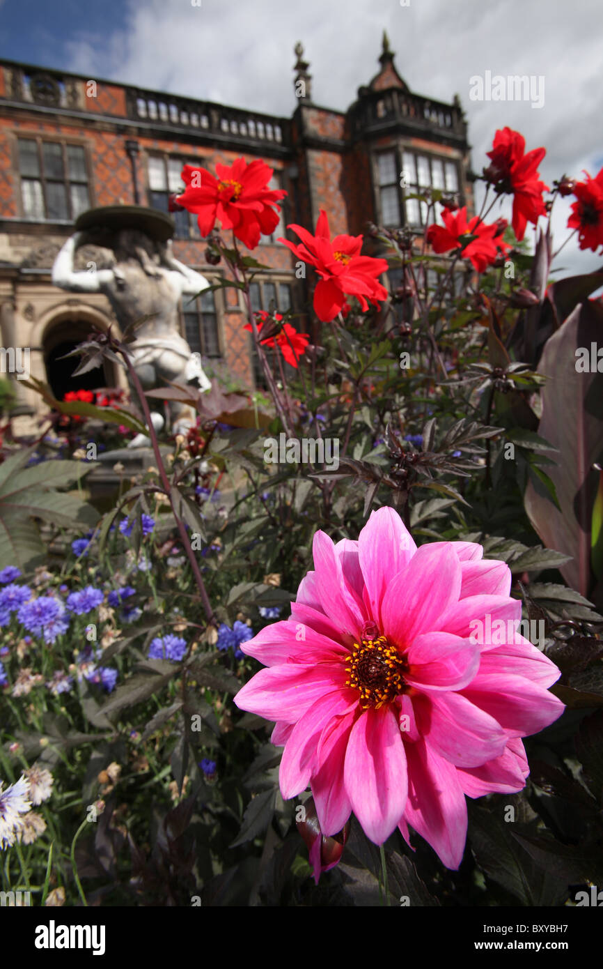 Arley Hall & Gardens, England. Flower bed in front of the south ...