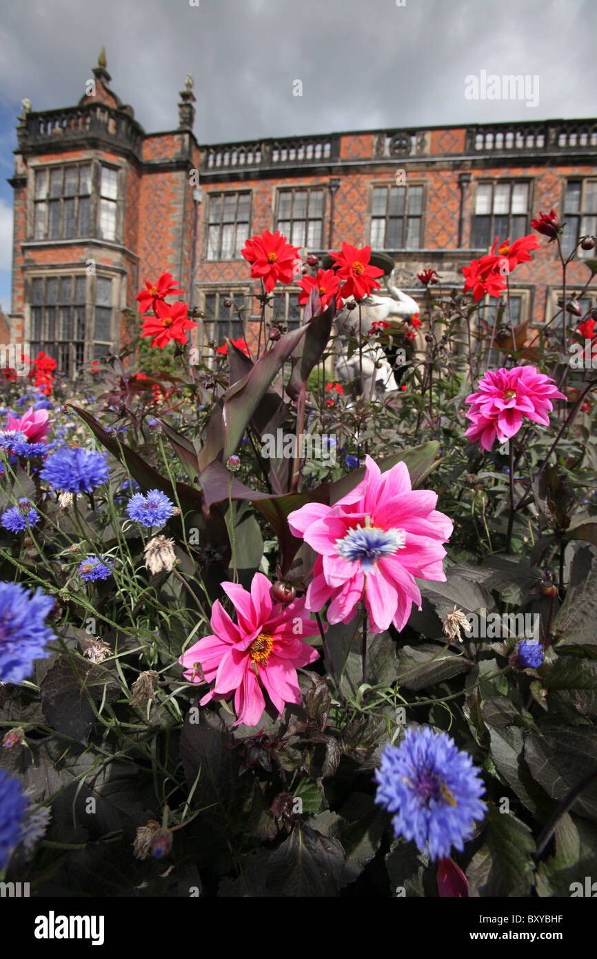 Arley Hall & Gardens, England. Flower bed in front of the south ...