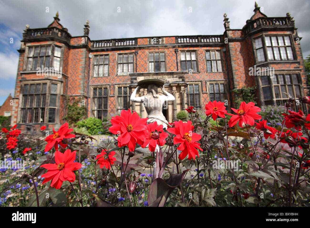 Arley Hall & Gardens, England. Flower bed in front of the south ...