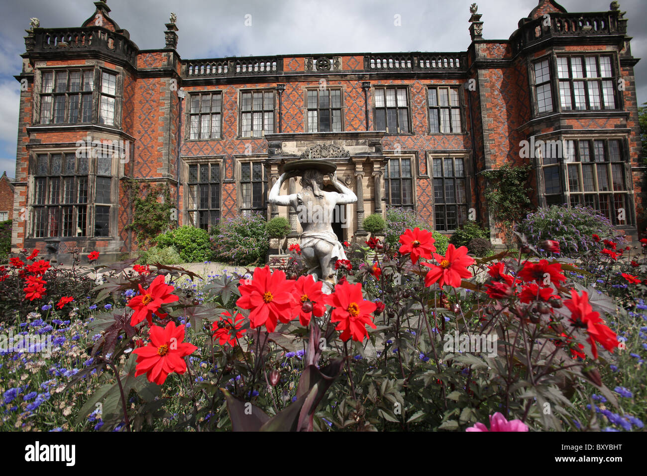 Arley Hall & Gardens, England. Flower bed in front of the south ...