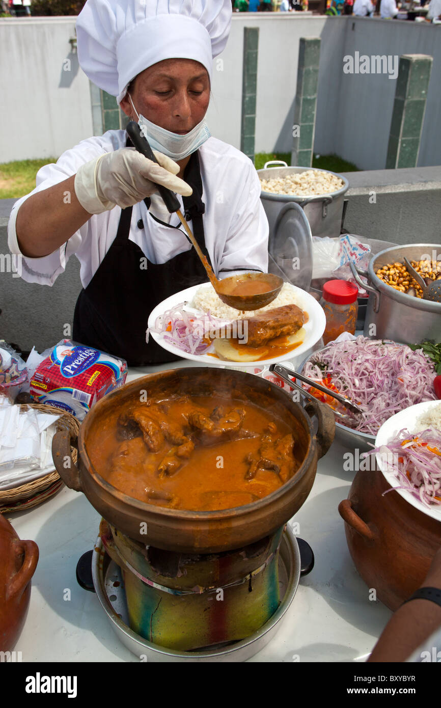 Serving Guinea Pig or Cuy at Market Stall Lima Peru - An example of the ...
