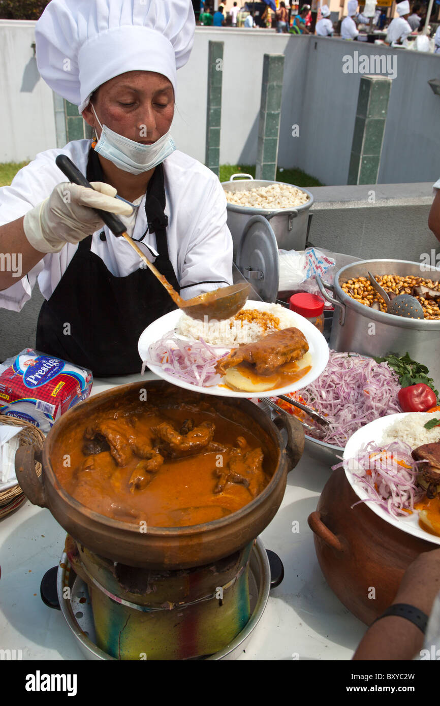 Serving Cooked Guinea Pig or Cuy at Market Stall Lima Peru - An example ...