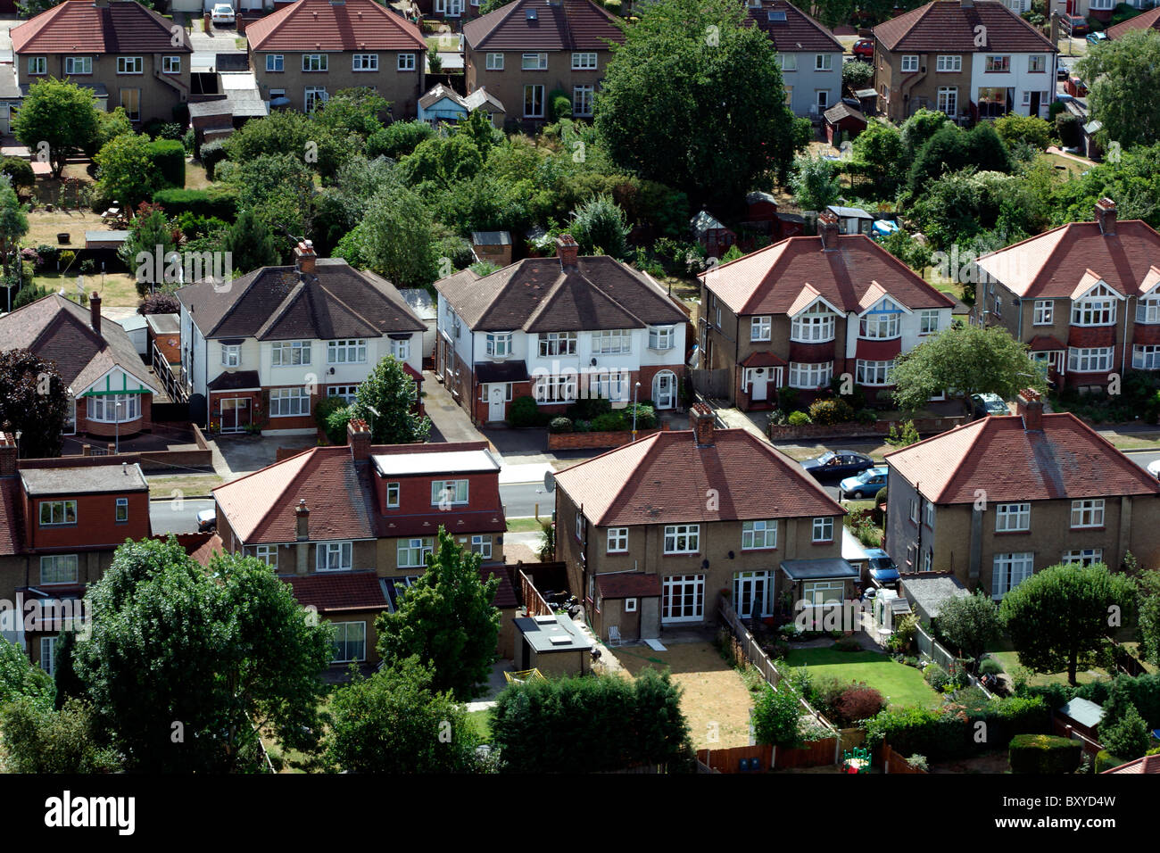 UK Middle Class Suburbia Concept Stock Photo - Alamy