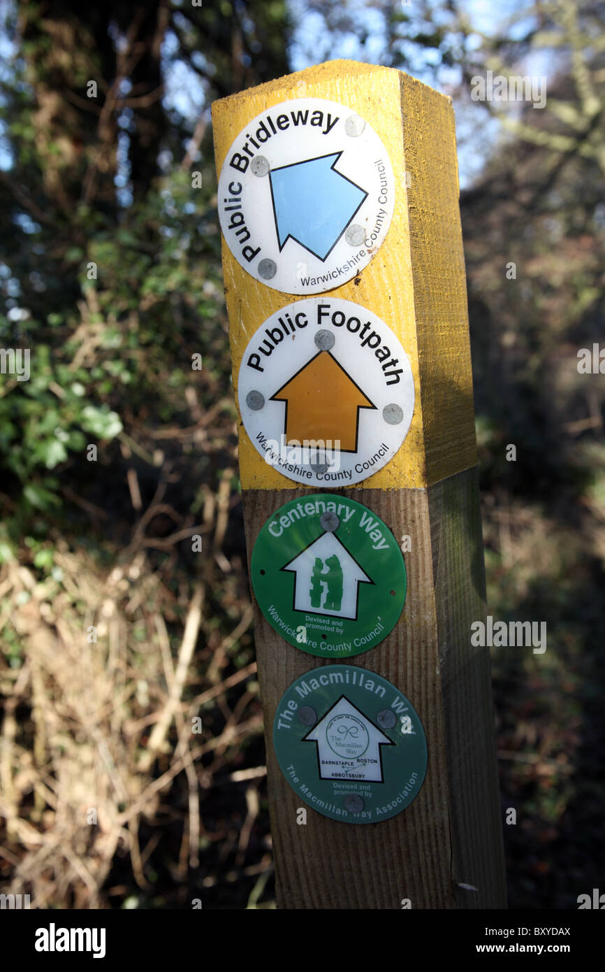 Signs for Macmillan and Centenary Ways; Public Footpath direction signs ...