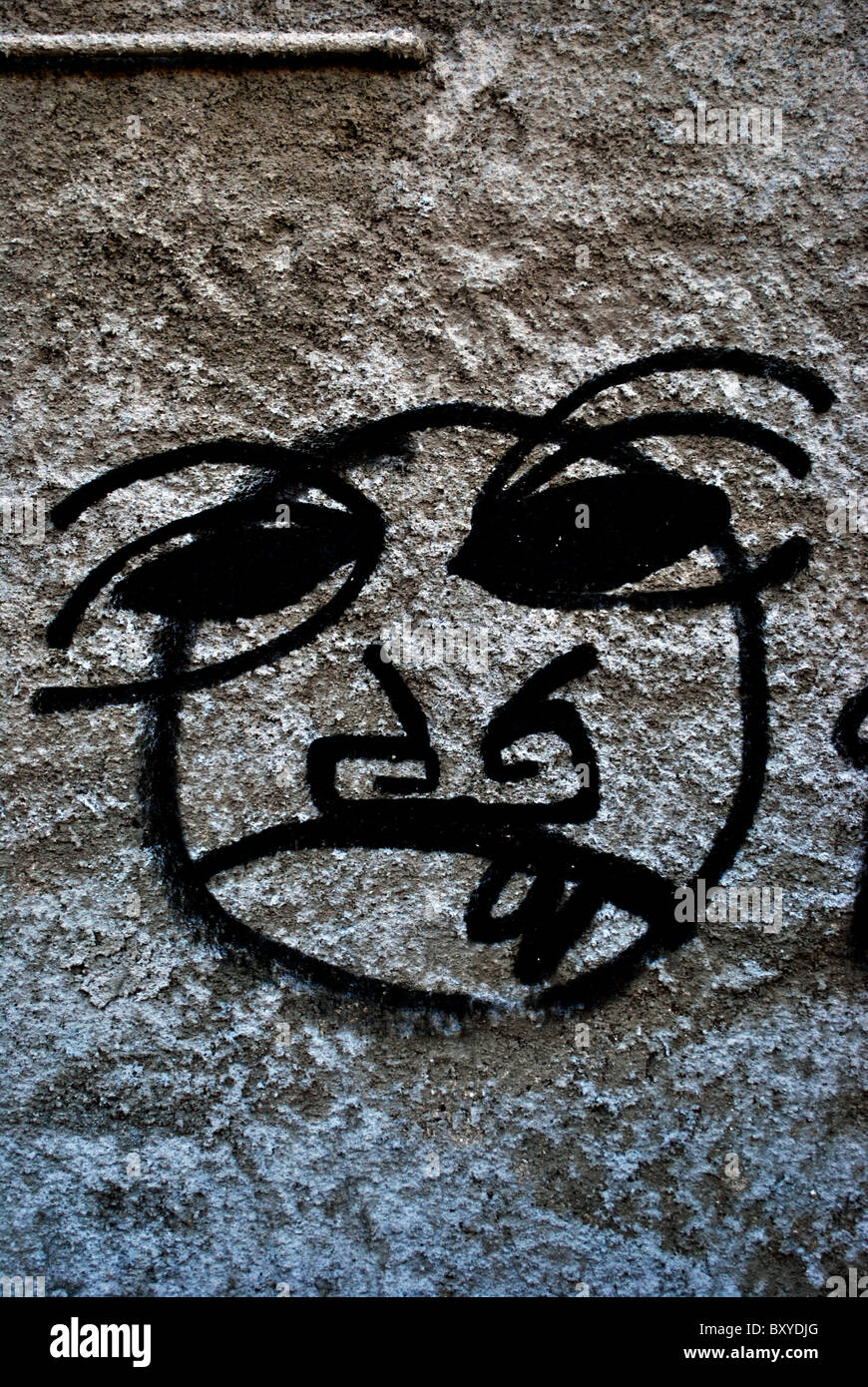black graffiti on the wall, human face Stock Photo - Alamy