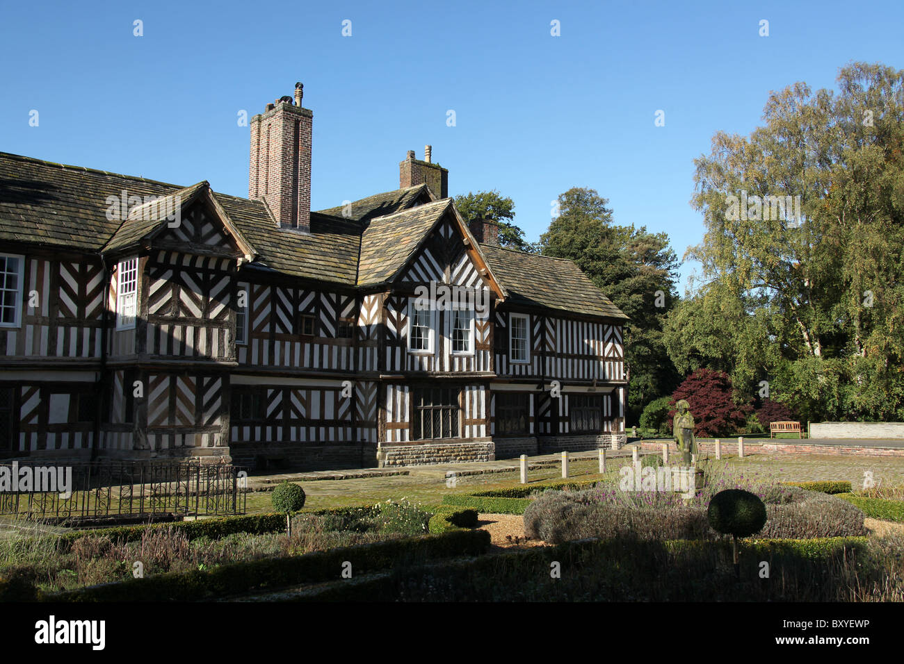 Adlington Hall & Gardens, England. Autumnal view of Adlington Hall ...