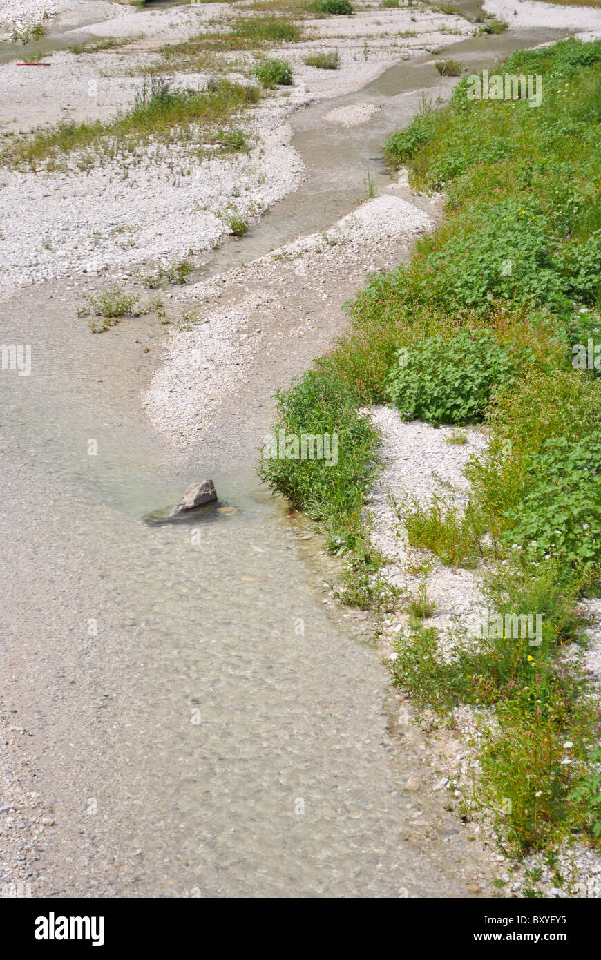 river of clear water with vegetation in the dry stream bed Stock Photo ...