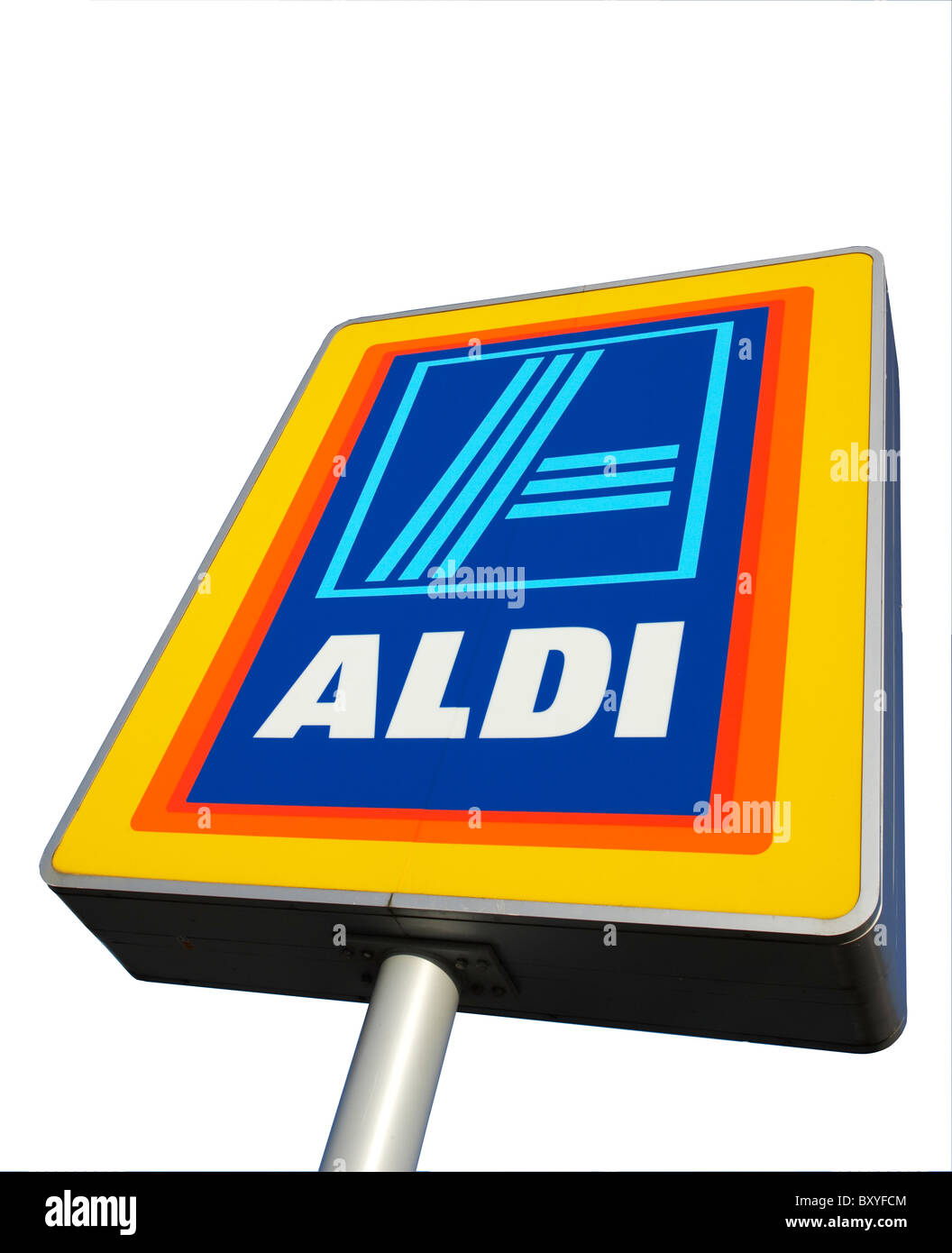 Aldi sign isolated against white background Stock Photo - Alamy