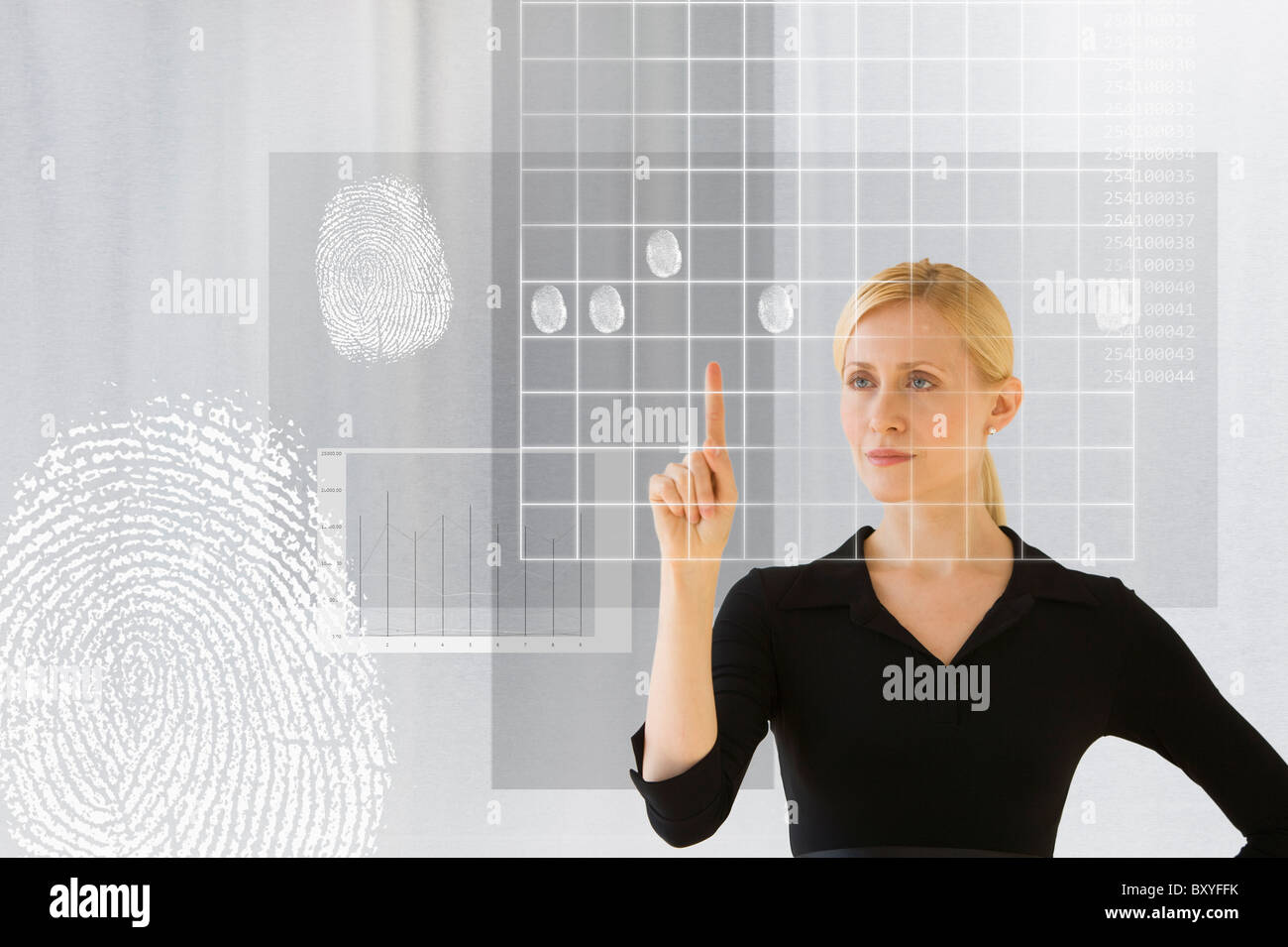 Woman fingerprints digital composite hi-res stock photography and ...