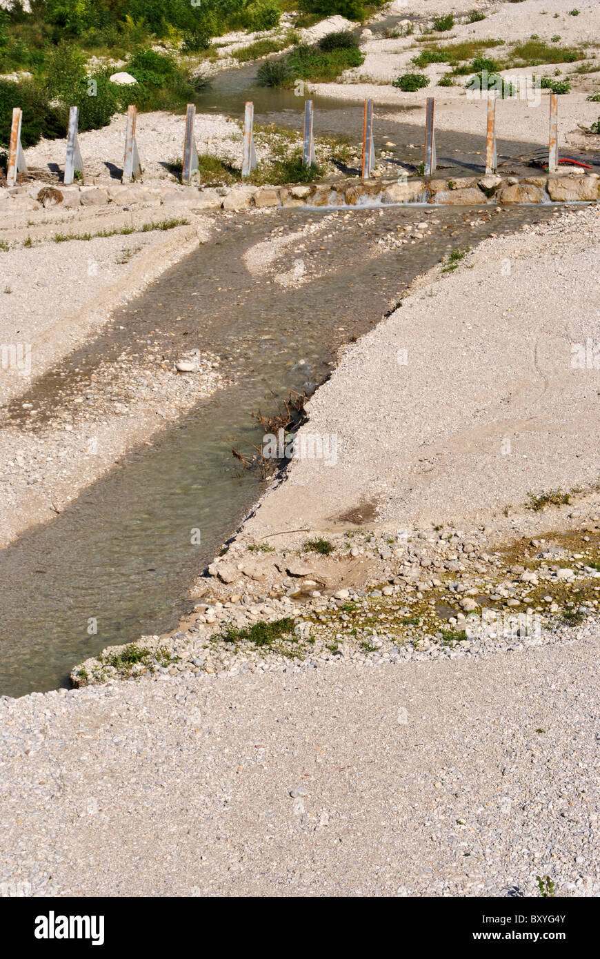river of clear water with vegetation in the dry stream bed Stock Photo ...