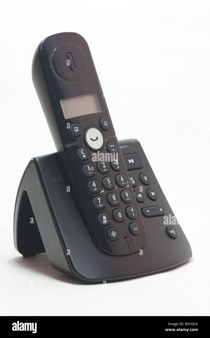black cordless phone Stock Photo - Alamy