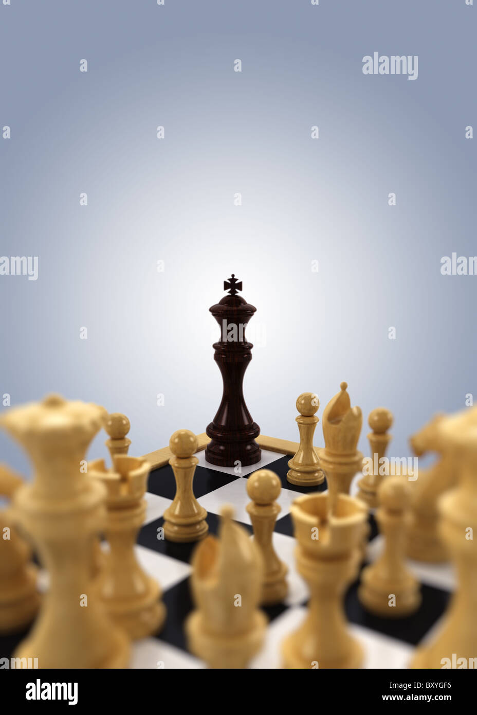 Black chess king defeated hi-res stock photography and images - Alamy