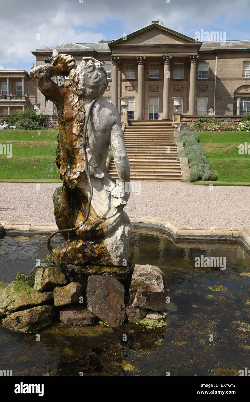 Estate of Tatton Park, England. The Triton Fountain (also know as ...