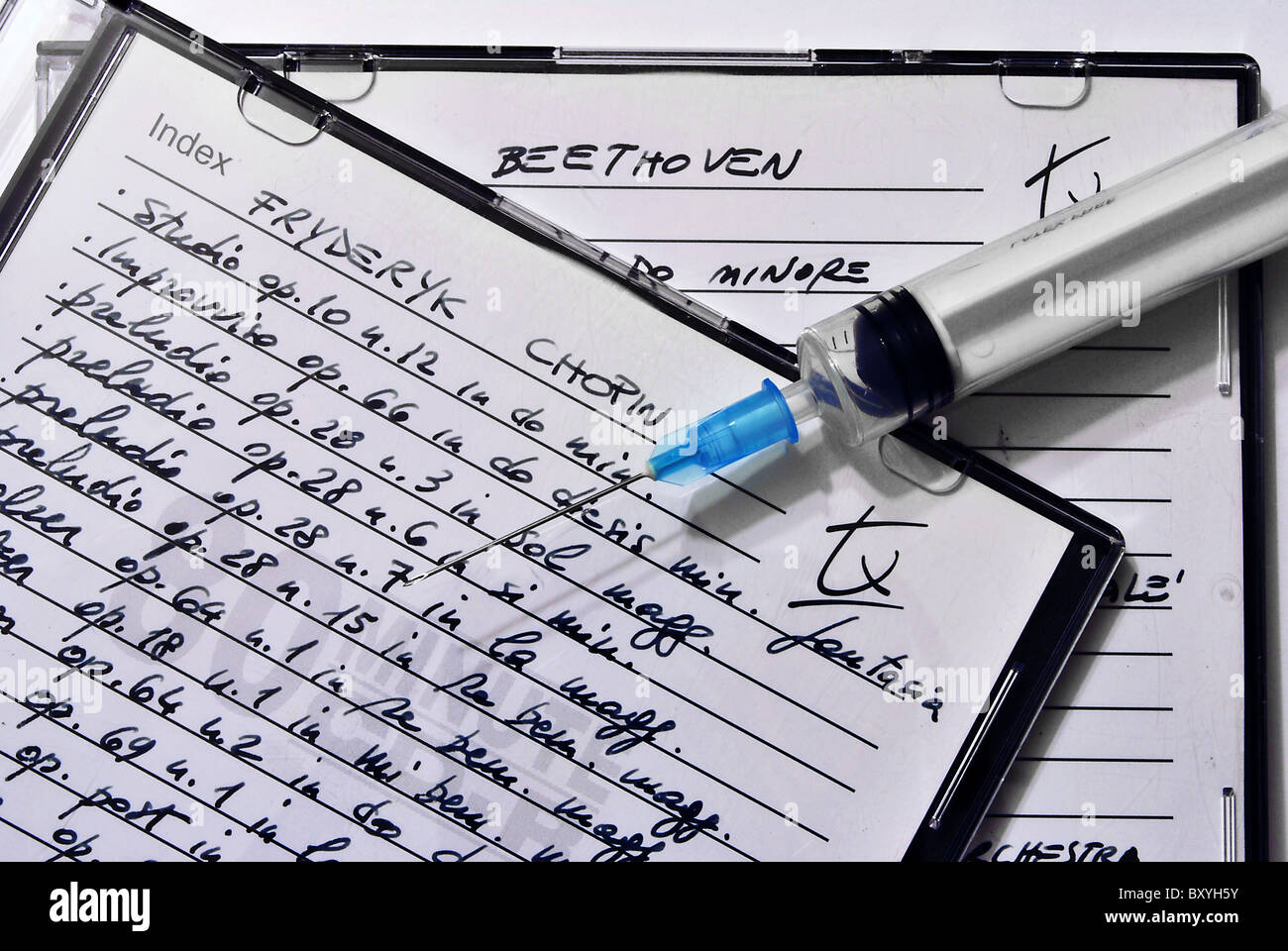 Case compact disk, for classical music and relaxing, sterile syringe to ...