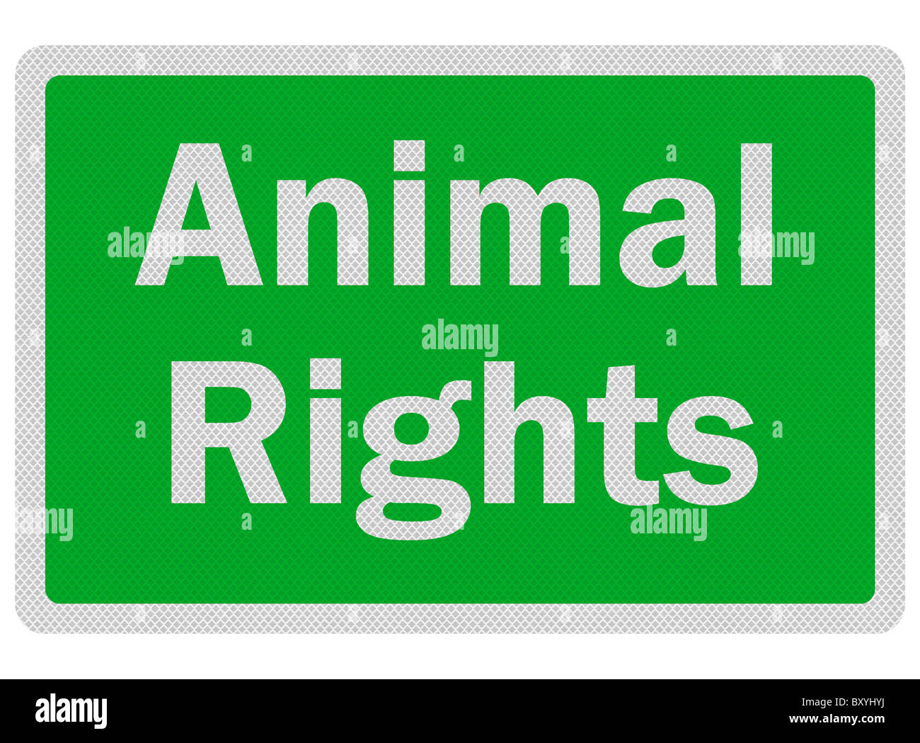 Photo realistic 'animal rights' sign, isolated on white Stock Photo - Alamy