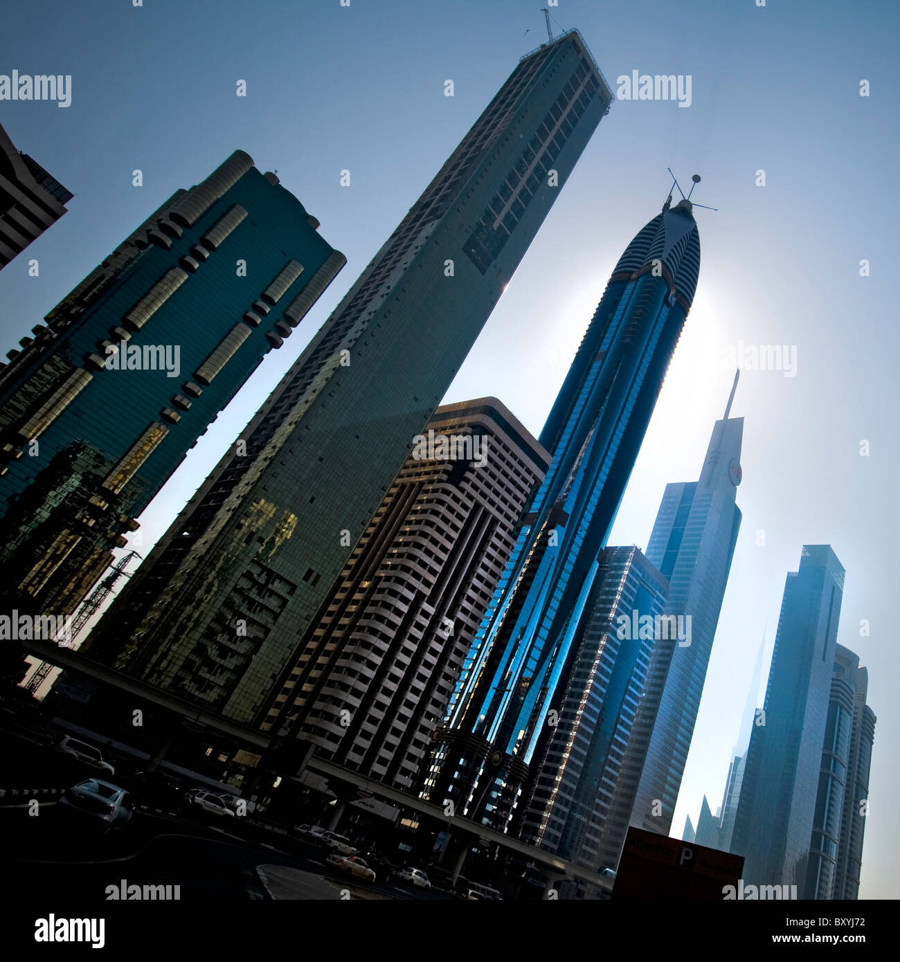 Residential and luxury hotel skyscrapers in dubai marina hi-res stock ...