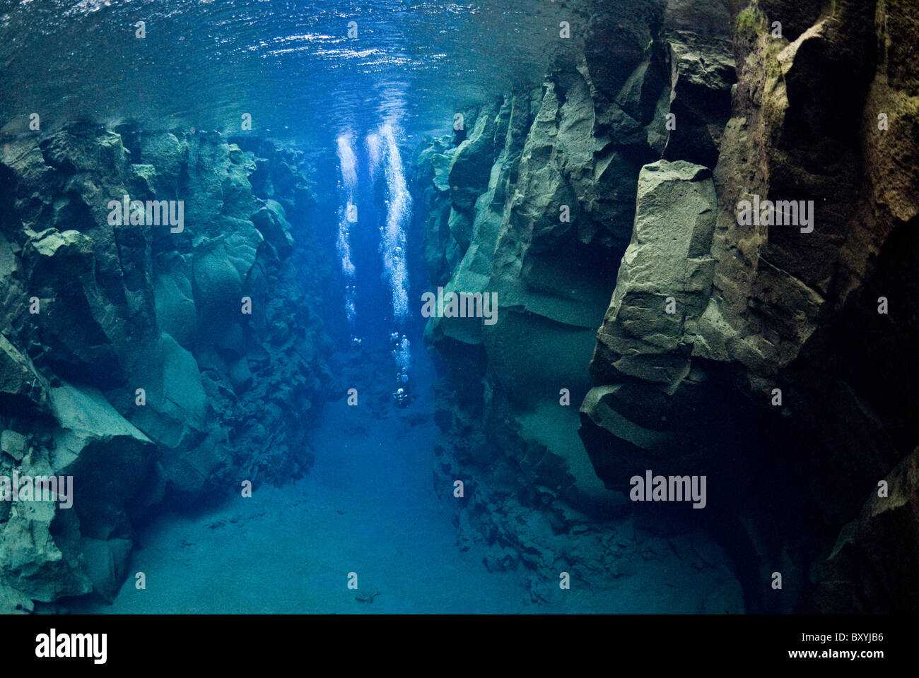 Silfra lagoon, Silfra crack, Thingvellir Lake, Iceland Stock Photo - Alamy
