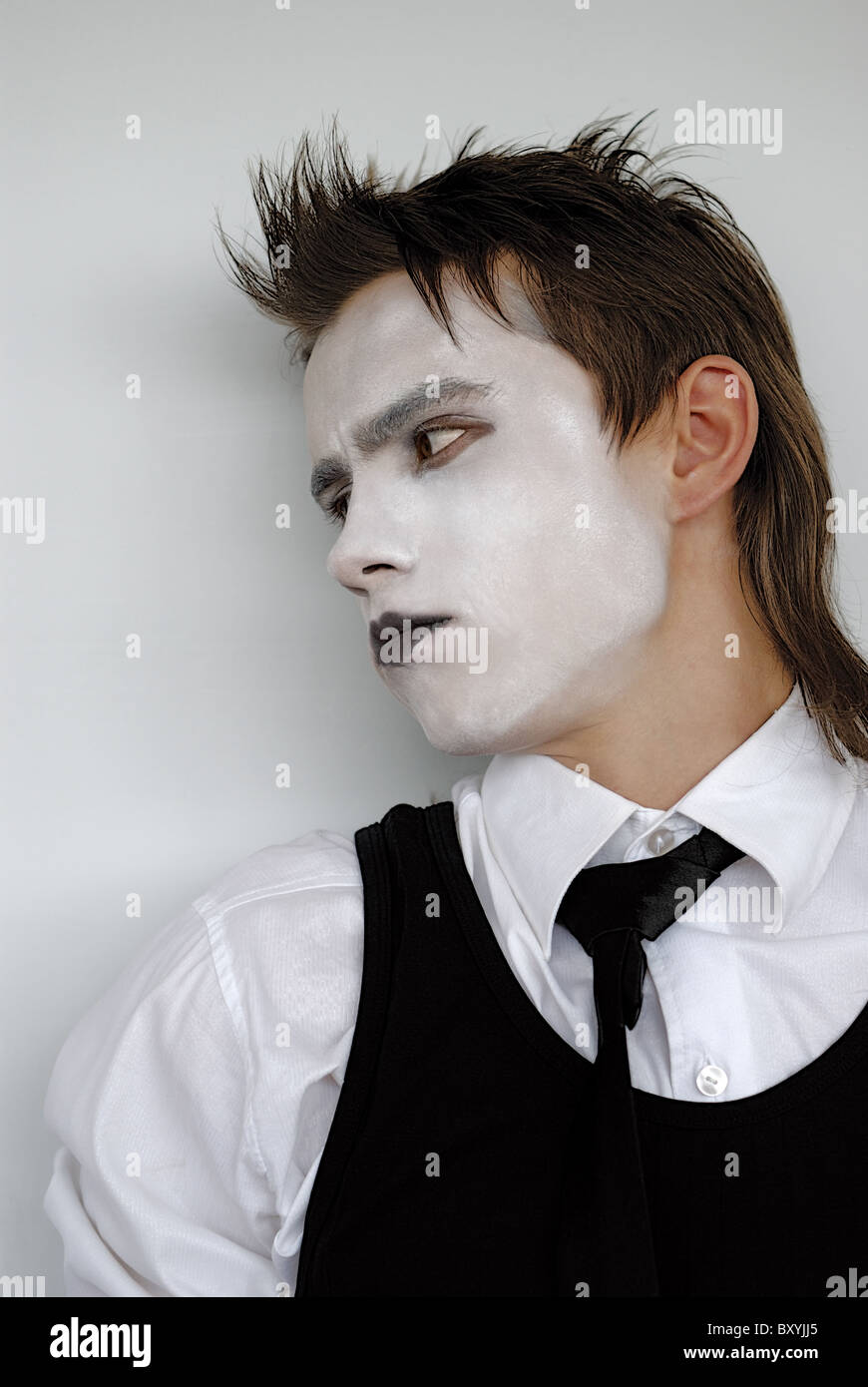 pensive dramatic mime actor. Close-up Stock Photo - Alamy