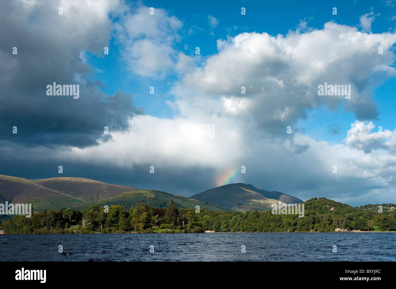 Rainbow over Saddleback near Keswick in the Lake District Stock Photo ...