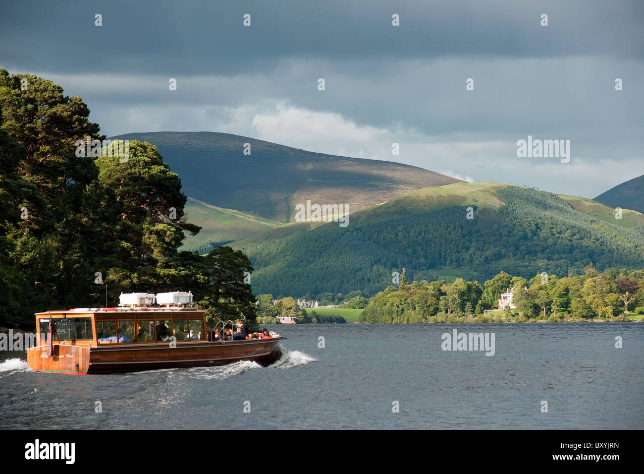 The Derwent Water Motor Launch en route from Hawse End to Keswick in ...