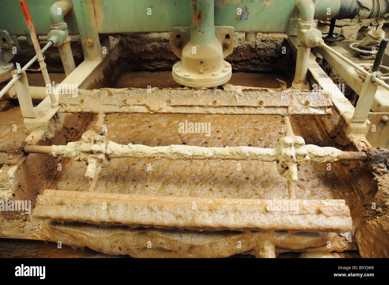 Primitive machinery used for extraction and purification of silver at ...