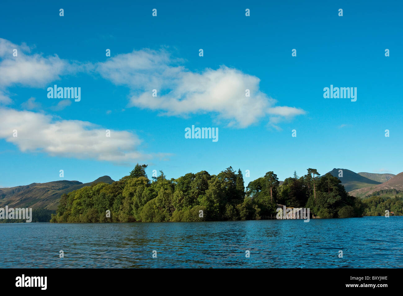 Derwent Island on Derwent Water near Keswick in the Lake District Stock ...