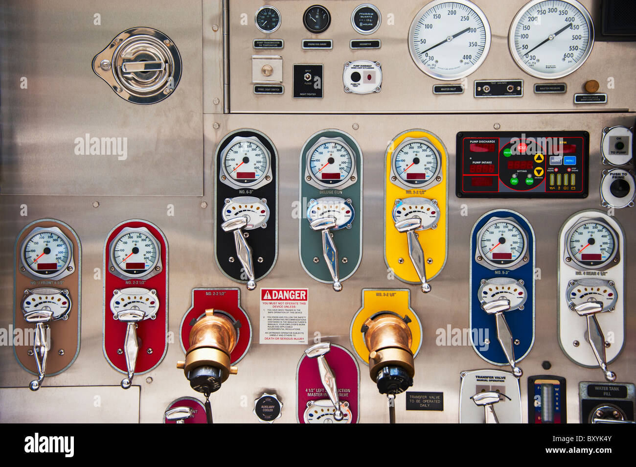 Fire engine gauges panel hi-res stock photography and images - Alamy