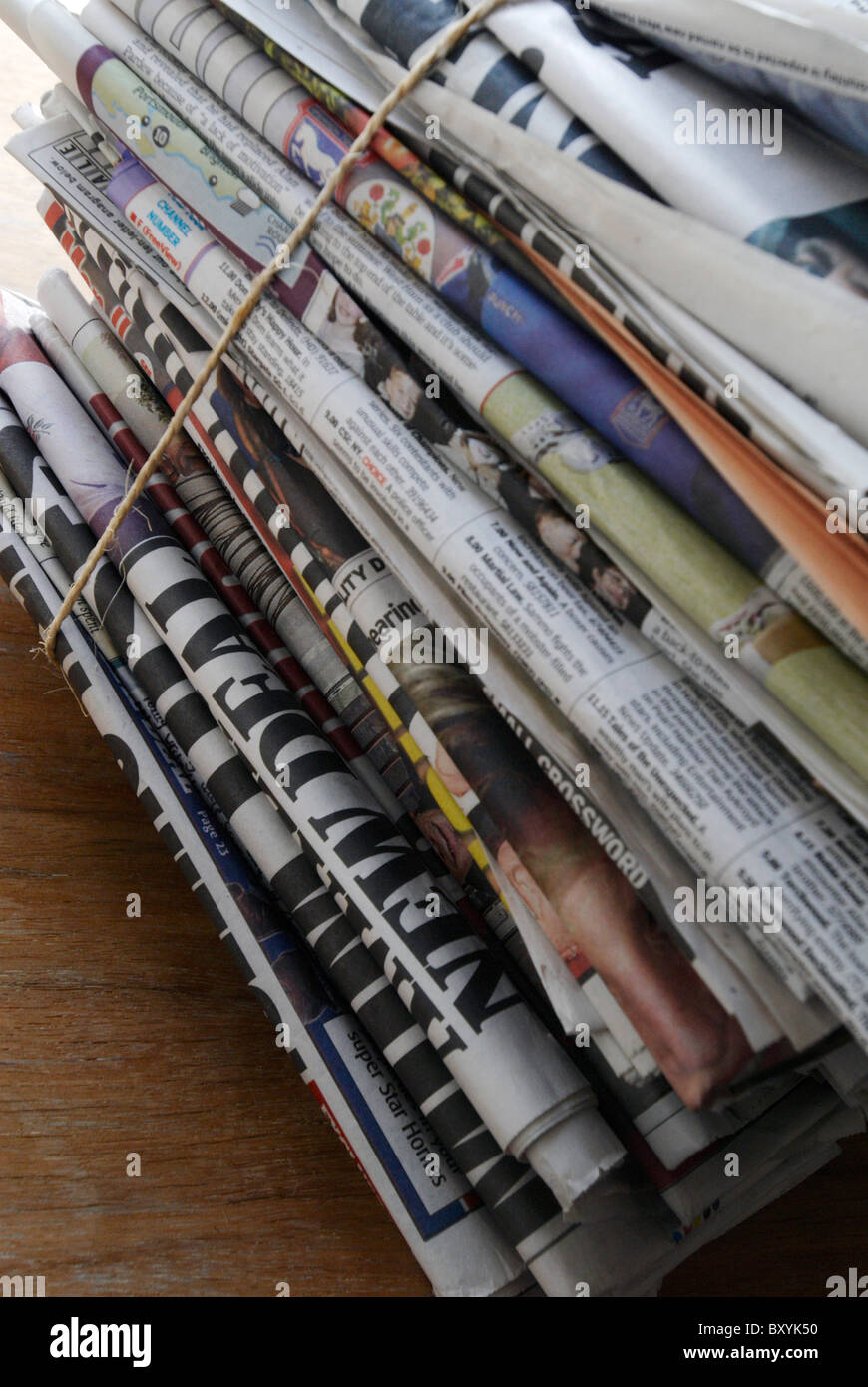 Newspapers ready for recycling Stock Photo - Alamy