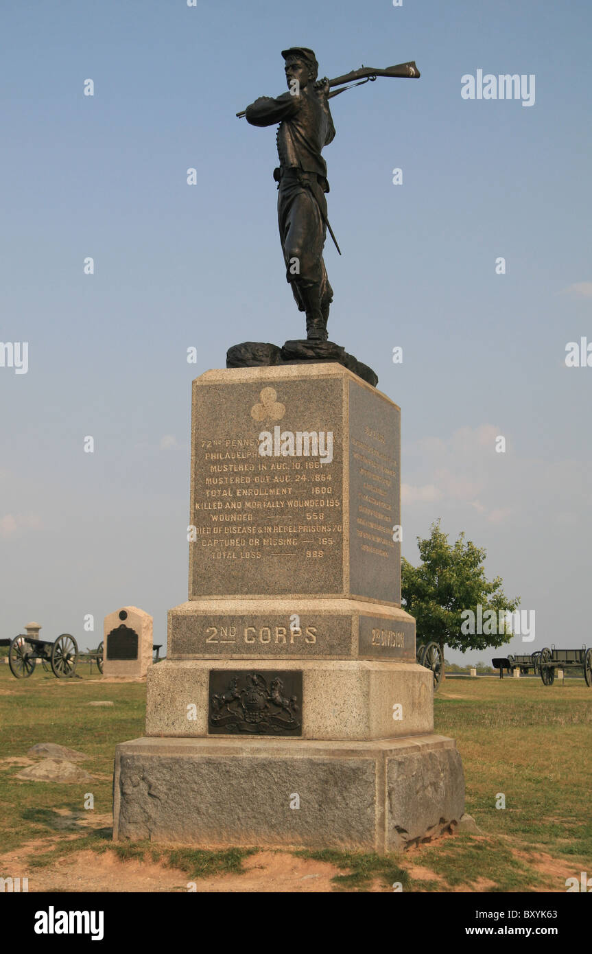 Memorial to the 72nd Pennsylvania Infantry, Gettysburg National ...