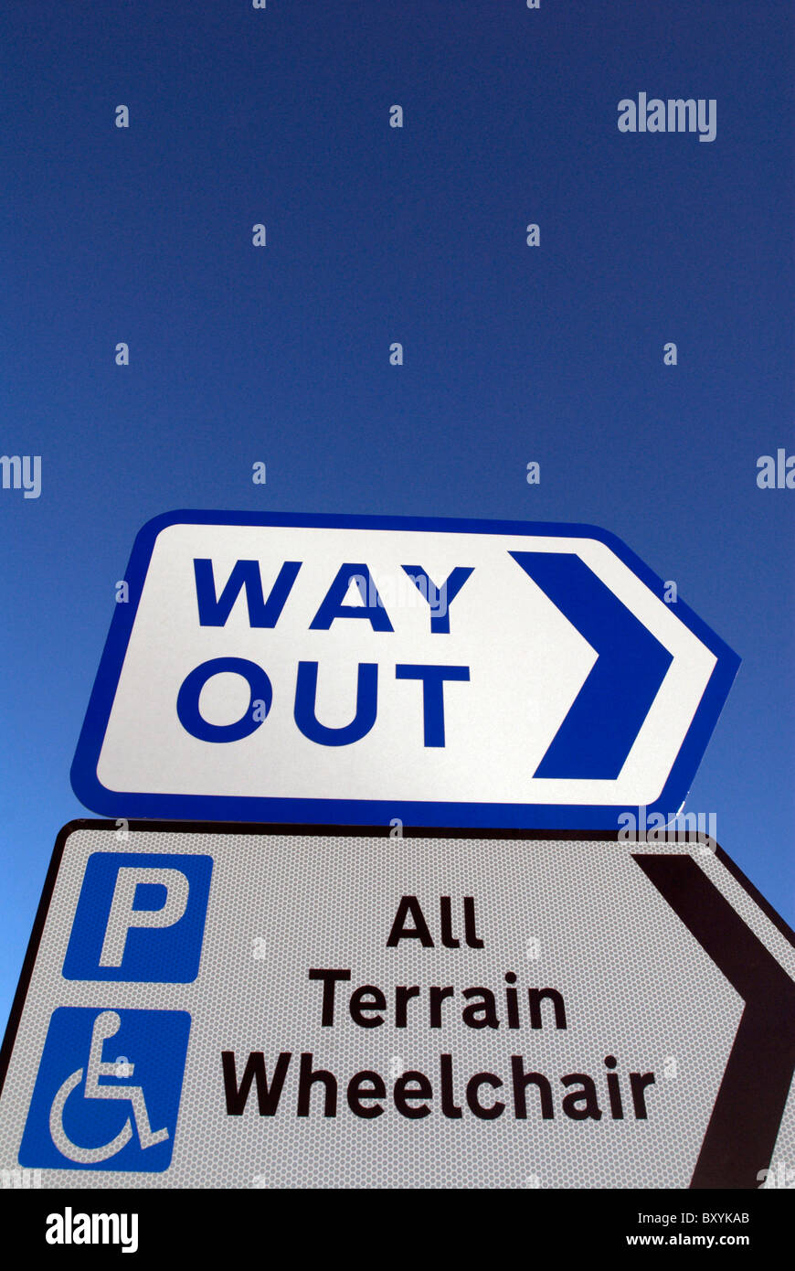 Way out sign Stock Photo - Alamy