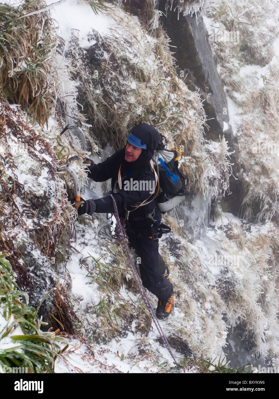 Winter climbing in Snowdonia Stock Photo - Alamy