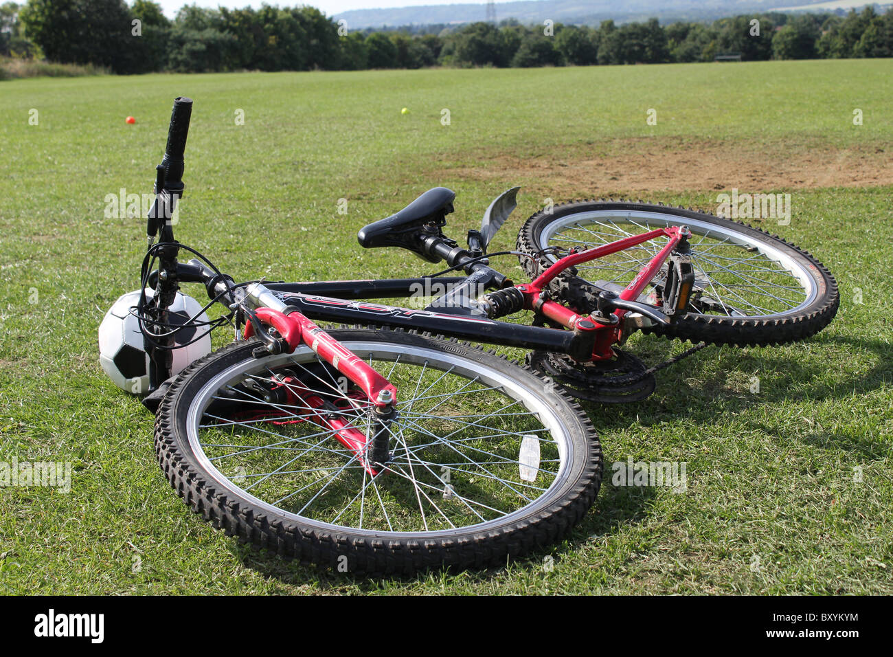 Boys Bikes and Balls Stock Photo - Alamy