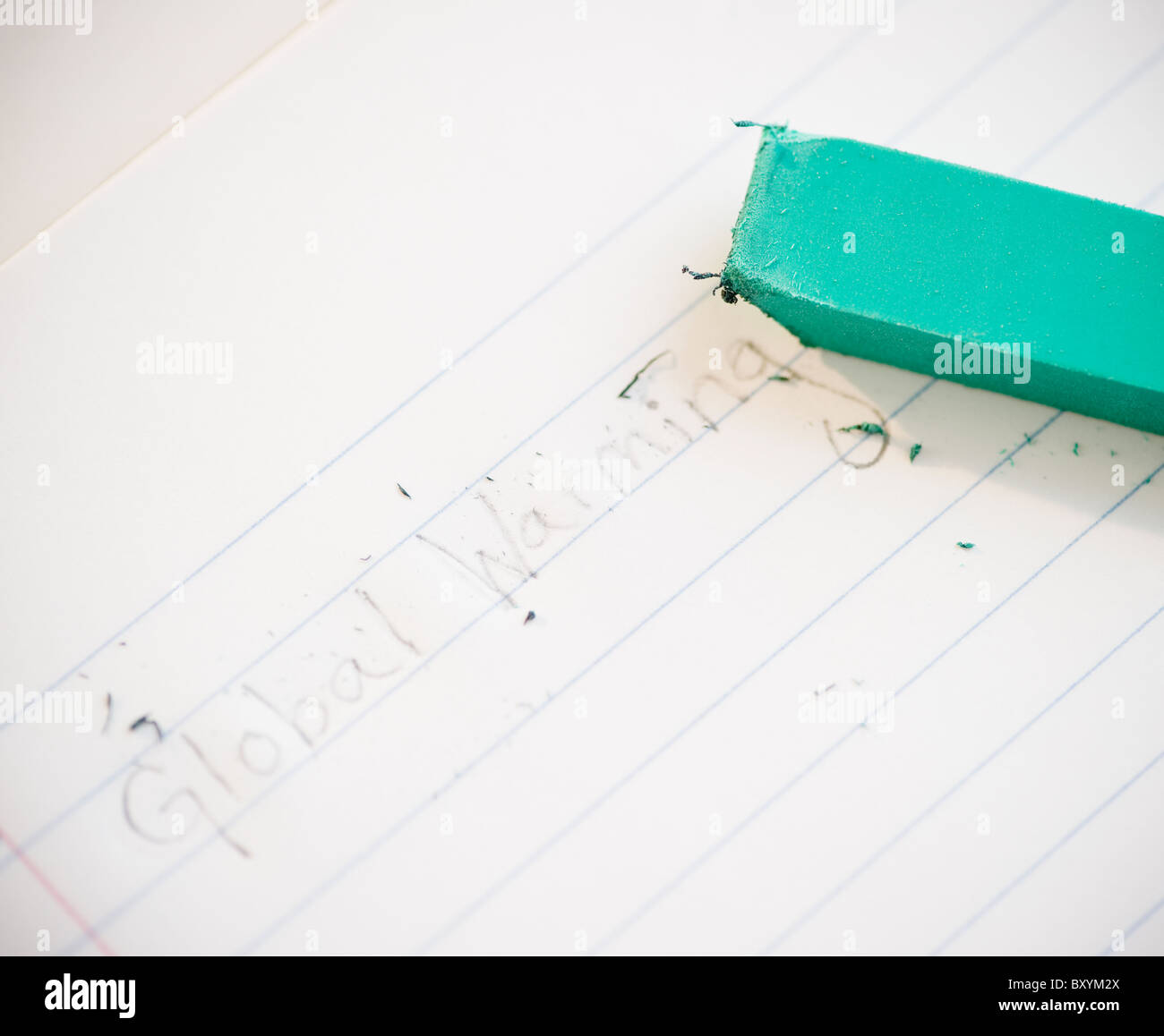 Eraser on notebook Stock Photo - Alamy
