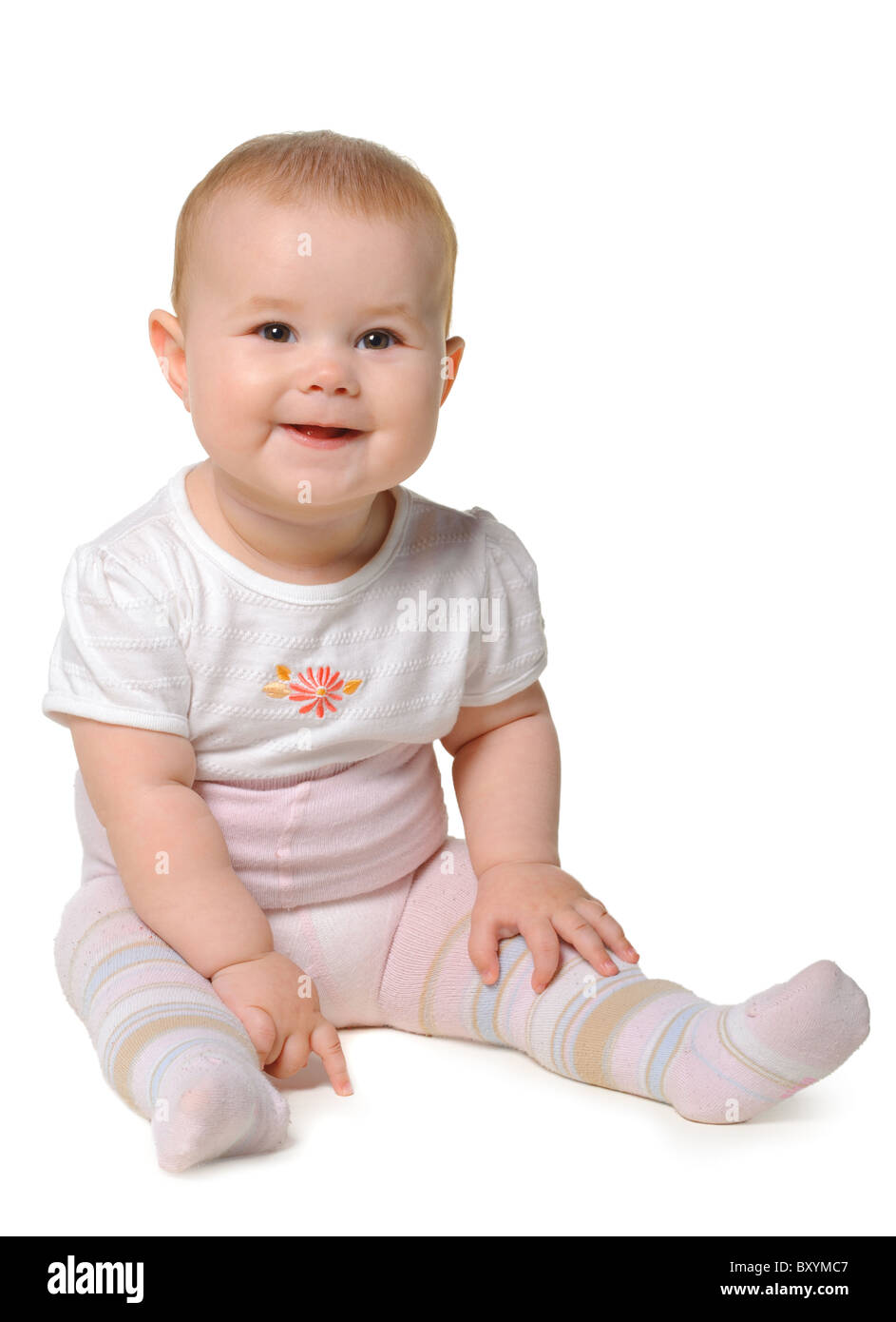 The baby. Age of 8 months. It is isolated on a white background Stock ...