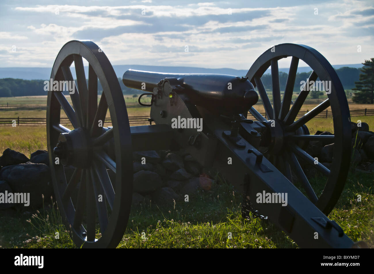 Cemetery Ridge, cannon in field Stock Photo - Alamy