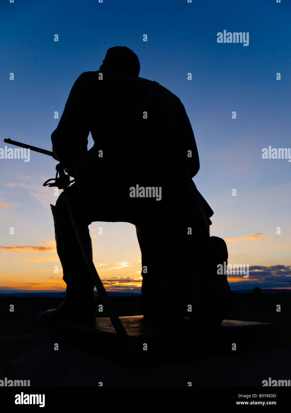 Cemetery Ridge, statue of soldier Stock Photo - Alamy