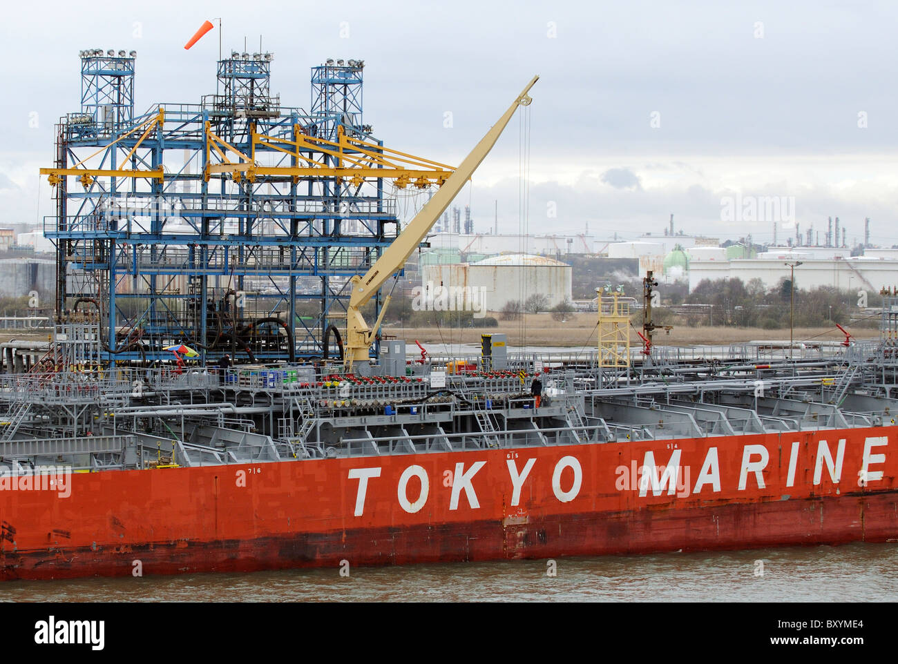 The Spruce Galaxy a chemical oil carrying tanker alongside a jetty at ...