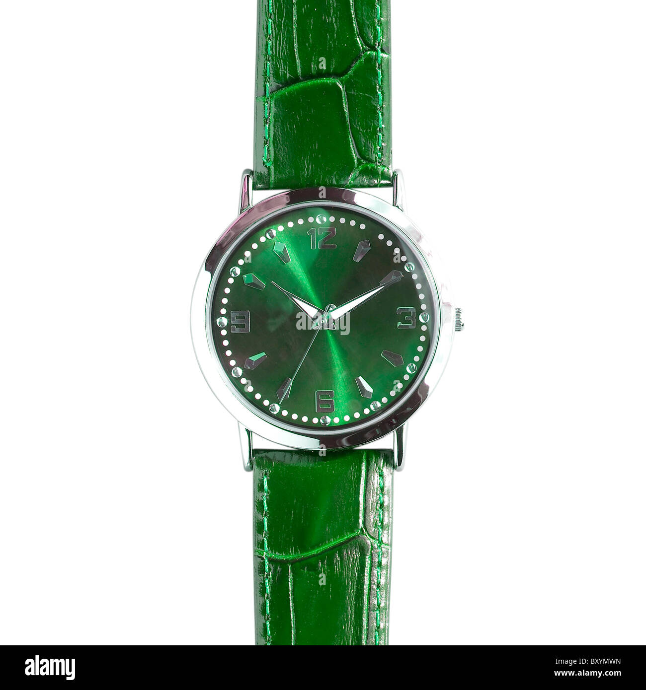 mens green watch on white background Stock Photo - Alamy